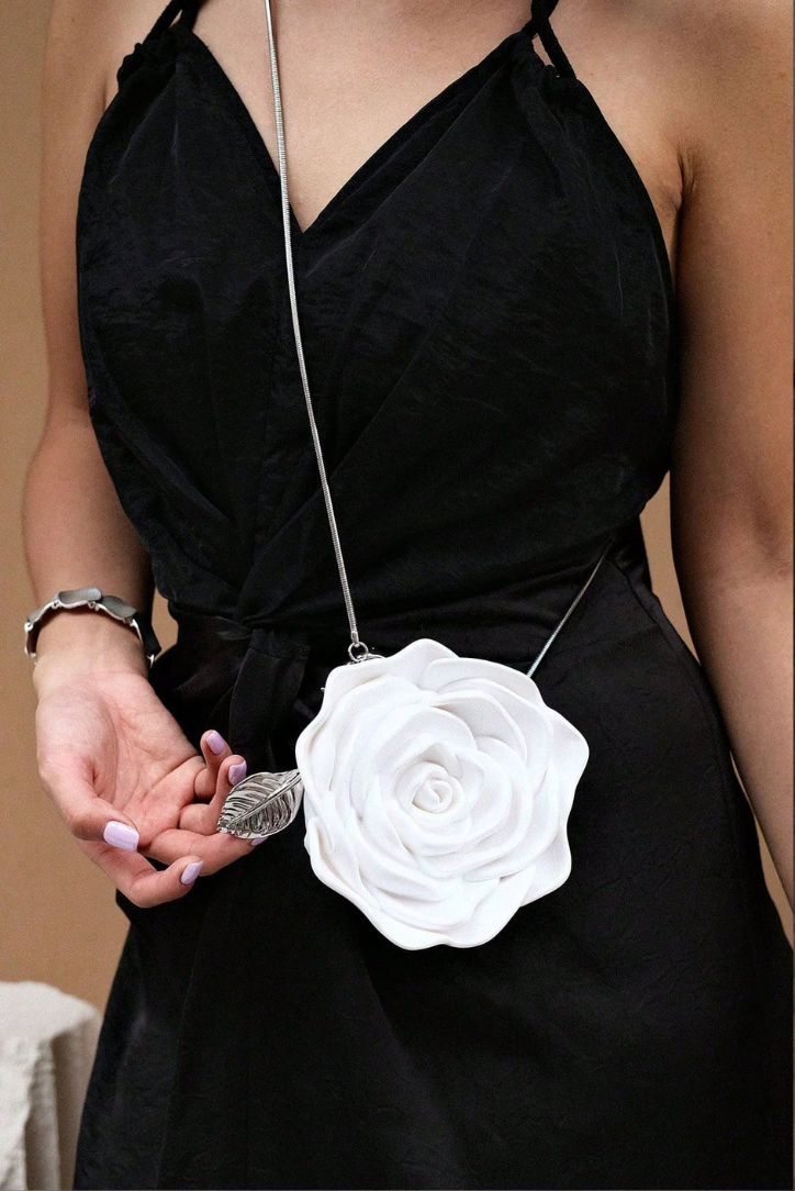Acrylic Rose Clutch- White | Angel Lane Clothing